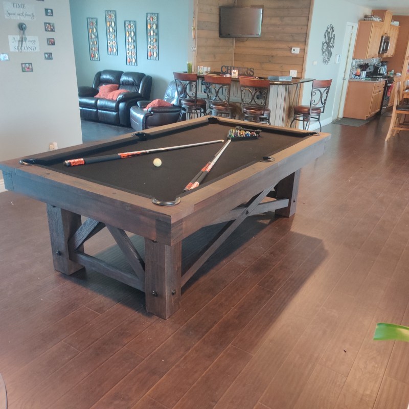 Barnwood pool table with a rustic look - ARS Billiards